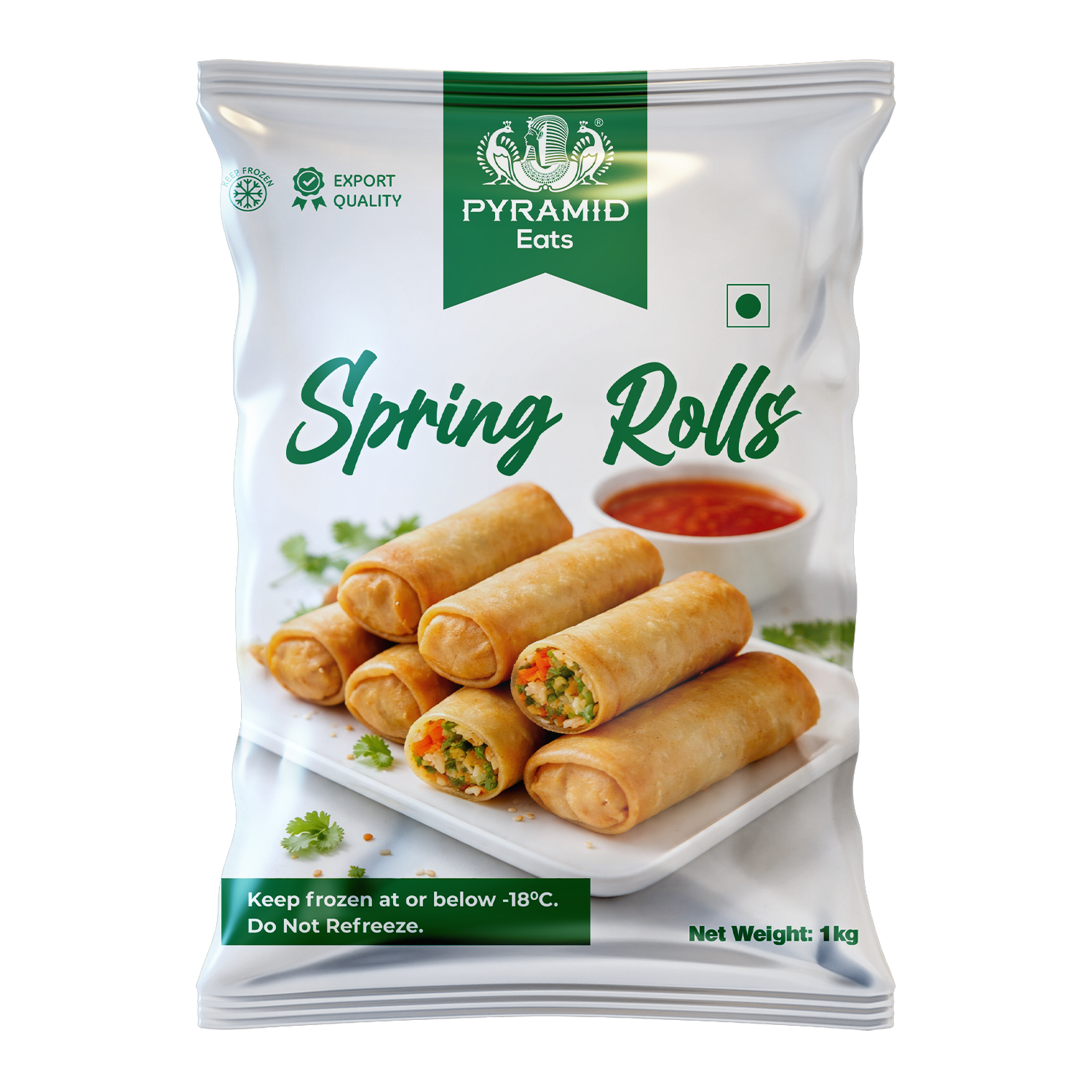 Frozen Veg Spring Rolls (12 Kg) | Wholesale Bulk Pack | Pyramid Eats ...